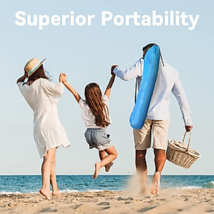 KO-ON Pop Up Beach Tent for 4 Person, Easy Setup and Portable Beach Shade Sun Shelter Canopy with UPF 50+ UV Protection, Extendable Floor with 3 Ventilating Windows Plus Carrying Bag