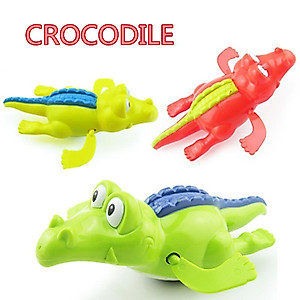 5 Pack Pool Float Bath Toys, Wind Up Swimming Bathtub Animals for Boys Girls Toddlers , Fish Tortoise Hippocampus Crocodile Duck, Smooth Cute Shower Water Toy (Random Color)