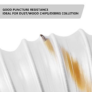 2 1/2" x 30' PVC Dust Collection Hose, Puncture Resistant Fume Collection Hose with 8 Pieces Stainless Steel Hose Clamps, Clear Dust Collector Hose for Woods Dust Debris