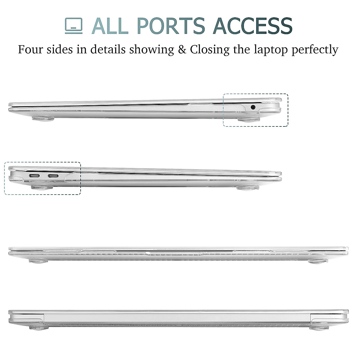 Lepeoac for New MacBook Air 13 inch Case 2021 2020 2019 2018 Release A2337 M1 A2179 A1932, Crystal Plastic Hard Shell Cover for MacBook Air 13" with Retina Display & Touch ID - Elephant & Giraffe