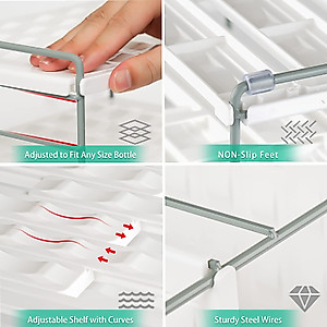 Water Bottle Organizer for Cabinet, 3 Tier Expandable Water Bottle Storage Rack, Water Bottle Shelf Storage for Tumbler Sports Flask Travel Mugs, Tumbler Storage for Cabinet Kitchen Countertop Fridge