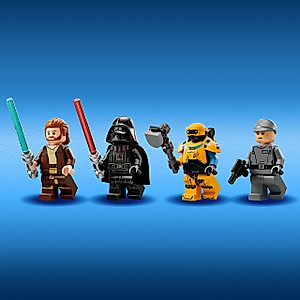 LEGO Star Wars OBI-Wan Kenobi vs. Darth Vader 75334 Building Toy Set - Features 4 Minifigures with Lightsabers for Buildable Battles, Great Collectible Gift for Kids, Boys, and Girls Ages 8+