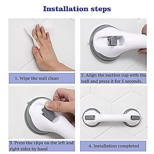 2 Pack Grab Bars for Showers - Shower Handle Strong Suction Shower Bar, Safety Grab Bars for Bathtubs and Showers Chair for Inside Shower Accessories, Bathroom Grab Bar for Seniors, Handicap,Elderly