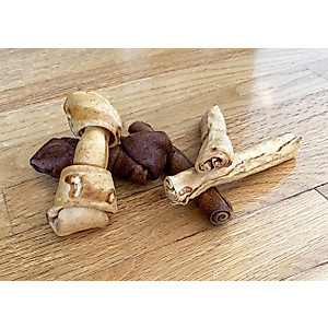 Pet Factory 100% Made in USA Beefhide 4-6" Assorted (Bones & Chip Rolls) Dog Chew Treats - Beef & Chicken Flavor, 25 Count/1 Pack