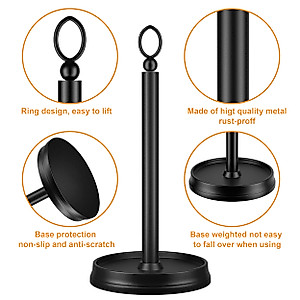 KASUNTO Paper towel holder (with heavy weighted base)Steel Paper towel holder countertop，Black paper towel holder for Kitchen Countertops, Bars & Dining Tables,Fits Standard & Jumbo Rolls,Matte Black
