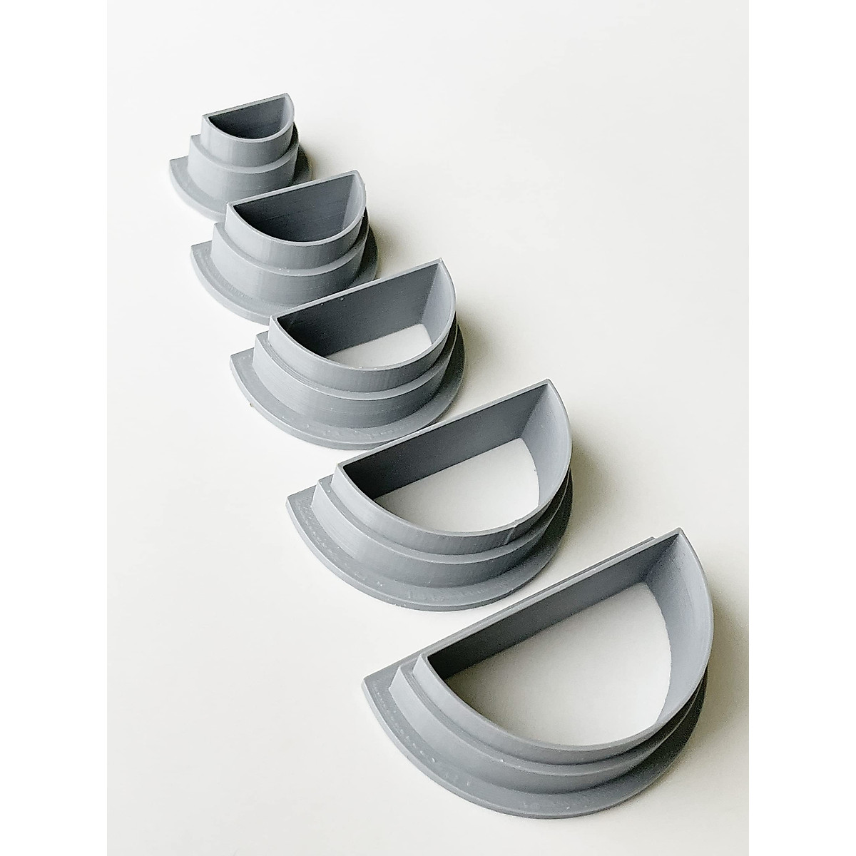 Polymer Clay Cookie Cutters – The Clayful Co Semi Circle Cutter Pack Set of 5 – Plastic Cutter for Jewelry and Earring Shapes Half Circle