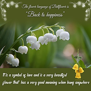 Kewucn Car Mirror Hanging Accessories, Bellflower Hand Knitted Auto Pendant, Vehicle Rear View Mirror Hanging Ornament Decoration, Suitable for Car, Handbag, Backpacks, Keychain (Yellow)