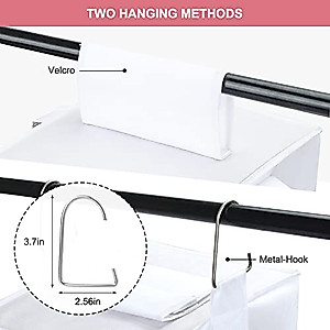 Fixwal 6-Shelf Weekly Hanging Closet Organizer with 6 Side Pockets Collapsible Weekday Kids Closet Daily Clothes Organizer Hanging Storage Shelves (White)