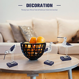 3 Pcs Wooden Seagull Figurine Nautical Decorations Ornaments Mediterranean Style Coastal Beach Garden Room Decoration for Bedroom (Mixed)