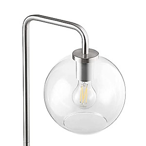 Modway Silo 1-Light Modern Glass/Metal Floor Lamp in Satin Nickel