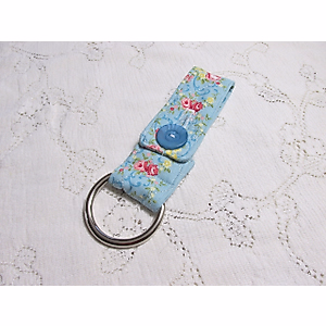 Shabby Chic Blue Roses Quilted Kitchen Towel Holder - Heavy-Duty D-Ring - Kitchen Towel Hanger - Towel Keeper