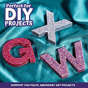 Holographic Fine Glitter, LEOBRO 15 Colors Extra Fine Resin Glitter Powder, Craft Glitter for Resin Jewelry Art Crafts Making, Cosmetic Glitter for Nail Body Face Hair, with 10 PCS Stir Spoons