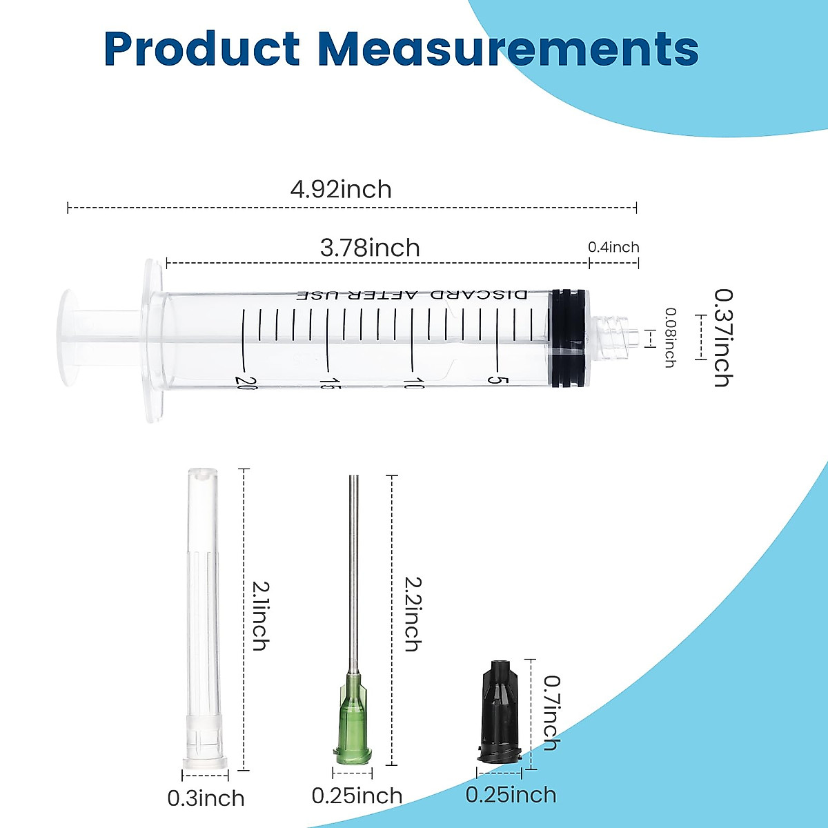 SANANTS 20ml Independent Packing Industrial Adhesive is Applied Through Plastic Tubing with Dispensing Head and Sealing Caps for Engineered Fluid，Glue Applicator and Refilling (Pack of 5)