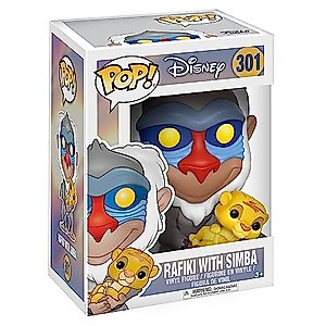 Funko POP Pop Disney Lion King-Rafiki with Simba Toy, Multicolor, 3.75 inches