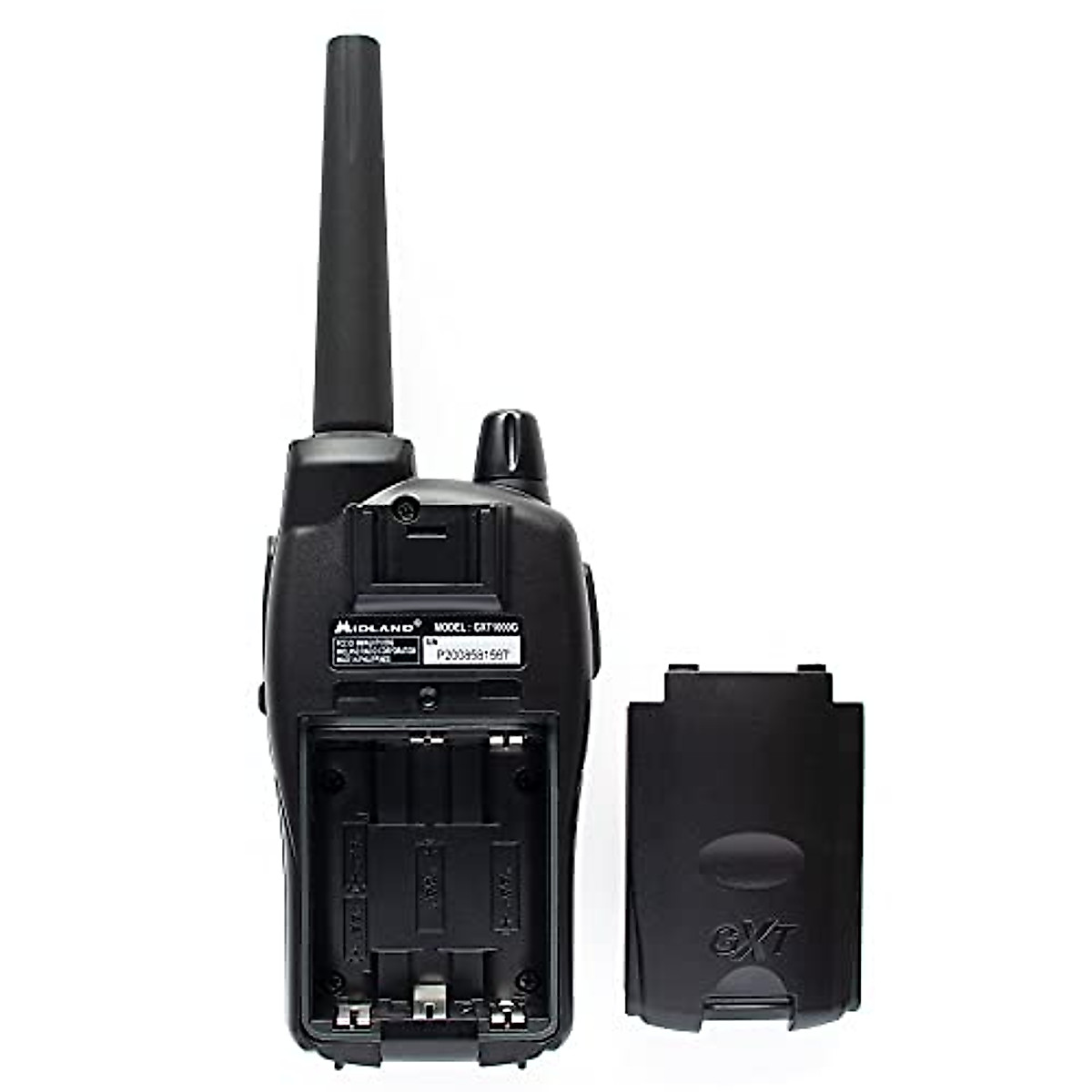 Midland Two-Way Radio - with External Magnetic Mount Antenna & GXT1000 Radio - Long Range Walkie Talkies (Black/Silver, Pair Pack)