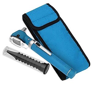 SURGICAL ONLINE Fiber Optic Mini Otoscope Rainbow Many Colors - Pocket Otoscope with Case ENT Diagnostic Set w/Extra Bulb Included (sea Breeze)