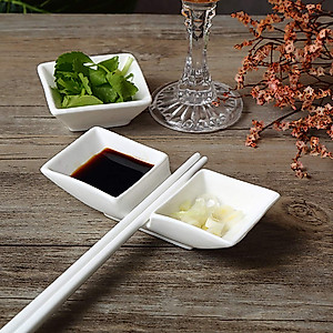 MULHUE 8 PCS Ceramic boat shape Chopsticks Rest with tow Compartments Sauce Dish, Japanese Fine Porcelain Chopsticks Spoon Fork Rest Holder Knife Holder