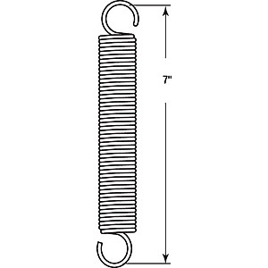 Prime-Line SP 9628 Extension Spring, Spring Steel Construction, Nickel-Plated Finish, 0.105 GA x 1-1/16 In. x 7 In., Single Loop Open (Single Pack)