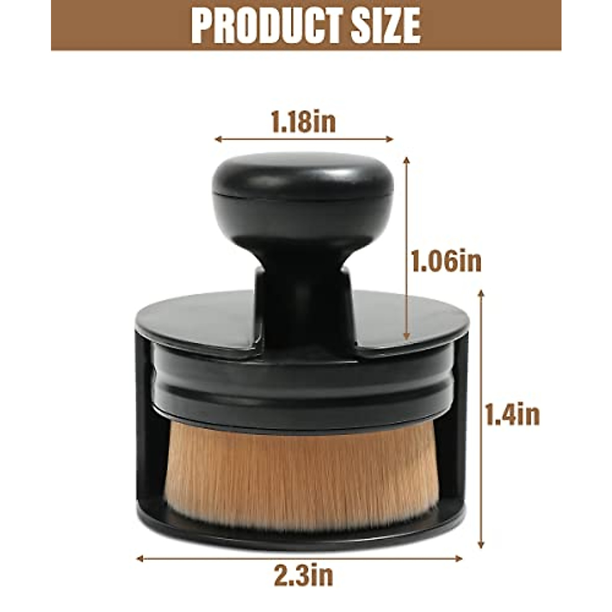 Zlirfy Car Detail Brush,High Density Portable Car Brush with Cover,Car Cleaning Brushes Duster Soft Bristles Detailing Brush,Detailing Brushes for Vehicles,Car Cleaning Accessories (Brown)