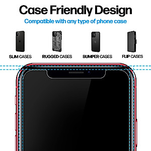 Power Theory Designed for iPhone 11, iPhone XR Screen Protector Tempered Glass [9H Hardness], Easy Install Kit, 99% HD Bubble Free Clear, Case Friendly, Anti-Scratch, 2 Pack