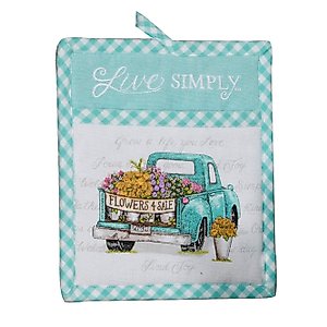 Kay Dee Designs Live Simply Embroidered Pocket Oven Mitt, 7 x 9, Various