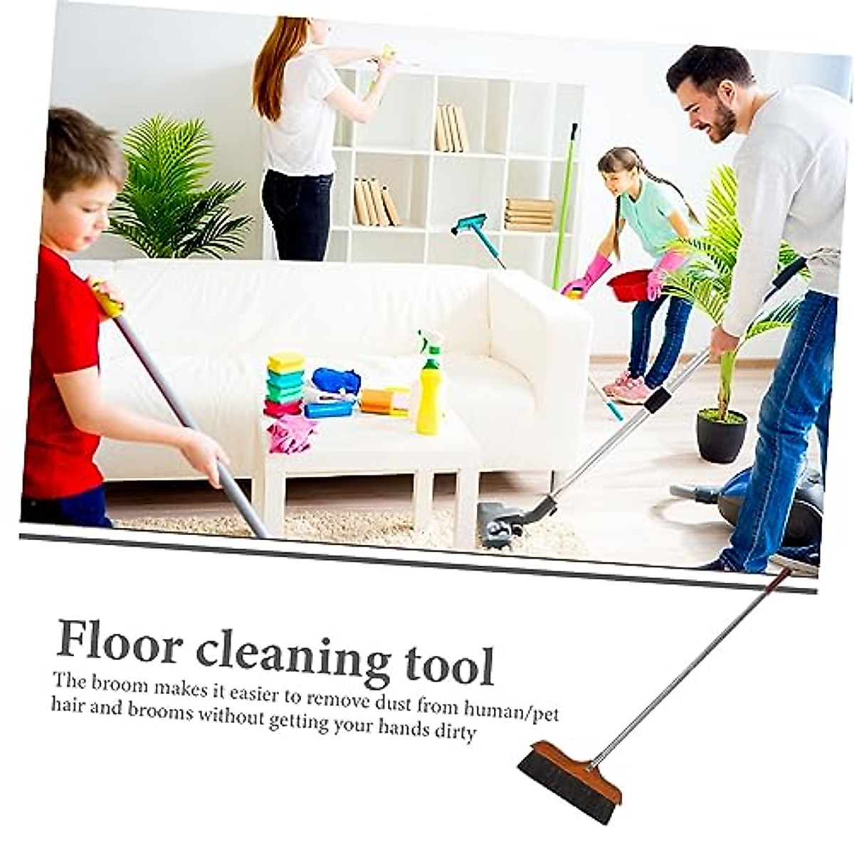 ORFOFE Horsetail Broom Angle Broom Home Cleaning Supplies Floor Cleaning Tool Water Broom Outdoor Broom Floor Wiper Scraper Garbage Broom Natural Broom Asian Broom Brooms Plastic