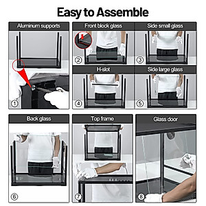 CAVACHEW 34 Gallon Reptile Tank, Glass Terrarium 24" x 18" x 18", Sliding Door, Top Ventilation, Cable Pass, Humidify Hole, Cage Habitat for Bearded Dragon, Lizard, Snake, Gecko