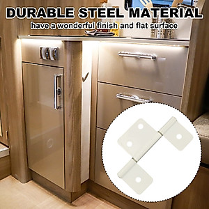 Three Leaf Non-Mortised Hinge for Mobile Home & RV Interior 6 Packa White Door Hinges with Screws