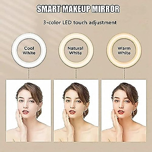 ZGNBSD Vanity Set - Makeup Vanity Table with Charging Station & Bluetooth Speaker, 9 Drawers Smart Vanity, Contains Acrylic Makeup Chair and Smart Makeup Mirror, Suitable for Her