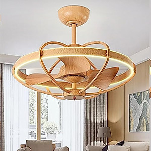 Ceiling Fans with Lights, Indoor Ceiling Fan with Reversible DC Motor, for Patio Bedroom Living Room (Size : 64cm/25in)