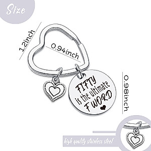 7RVZM 50Th Birthday Keychain Wife Gift Grandpa Gift Aunt Gift 50 Year Old Keychain For Men 50Th Gift Wife Gift, 50th Birthday Keychain, Standard