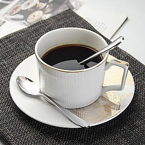 IQCWOOD Coffee Spoons, Mini Espresso Spoons, 6 Pieces Stainless Steel Spoons Silverware Set, Dinner Spoons for Home, Kitchen or Restaurant, Dishwasher Safe 4.7 Inches