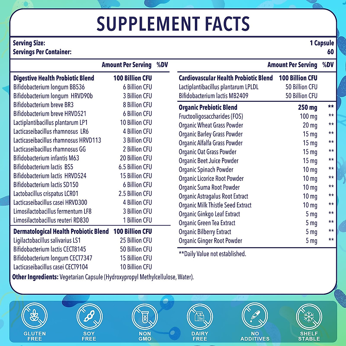 Probiotics for Women & Men - 300 Billion CFU, 24 Strains Probiotics + 15 Organic Herbs Prebiotics for Digestive, Gut Health, Immune, Constipation, Diarrhea & Whole-Body Health - 2 Months Supply