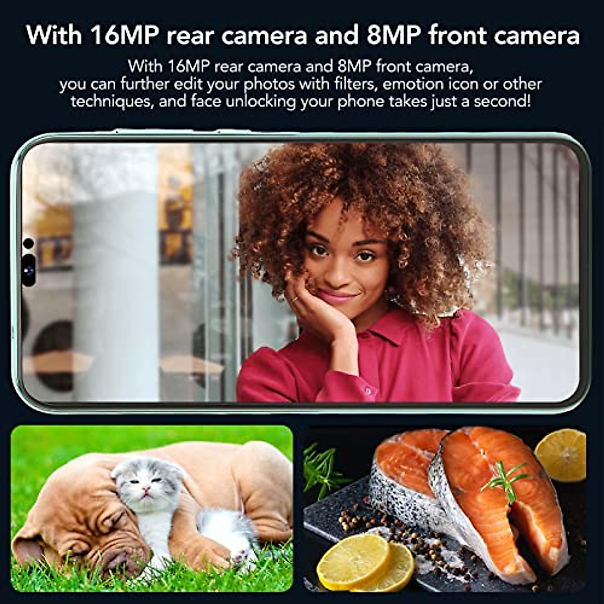 3G Unlocked Cellphone, 6.1 Inch HD Screen, Dual SIM Slots 3G Cellphone,2GB RAM 32GB ROM, Face ID Unlocked Mobile Phone for Android 10 4000mAh(Green)