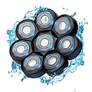 Bsotena 8D Upgrade 8 Heads Electric Shaver Bald Head Shaver Replacement Blades, 8 Heads Beard Cutter Replacement Blade Easy Install Electric Razor Shaver Head for Bald and Face Dt-002