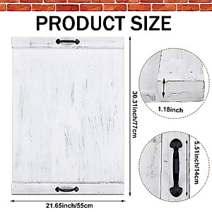 Chunful Stove Top Cover Board 30 x 22 Inch Wood Stove Top Cover Rustic Noodle Board Stove Cover with Handles for Electric Stove Gas Burners Kitchen Counter(White)