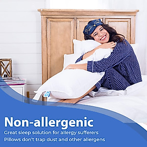 Firm Goose Down Pillow 2 Pack King Size 36 Ounce 20x36 Inch RDS Certified Fine Cotton Shell - Made in USA - Firm White Down Pillow