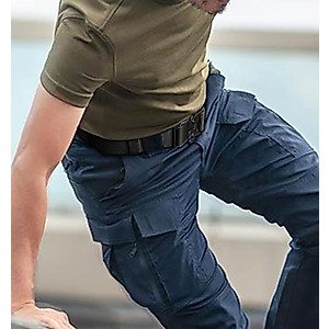 BULLIANT Men's Tactical Belt Military Rigger Elastic Nylon Belt fo Gift Men Work Heavy Duty 1.5",QUICK RELEASE(Black,30"-34" Waist Adjustable)