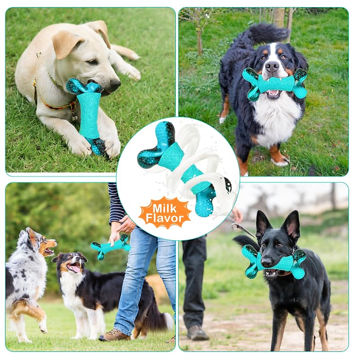 FRLEDM Dog Toys for Aggressive Chewers Indestructible Dog Toys Durable Dog Chew Toys for Large/Medium Breed, Real Bacon Flavored Best Dog Toys to Keep Them Busy