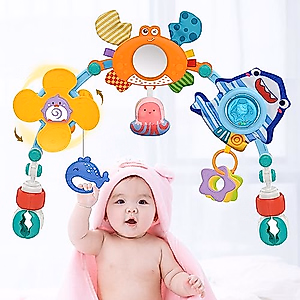 HONGID Baby Stroller Arch Toy - Montessori Toys Car Seat Toys for Infants 0-6-12 Months,Sensory Toys Birthday Gifts for 1 2 3 Toddler Boy Girl, Stocking Stuffers for 0 3 6 9 12 18 24 Months