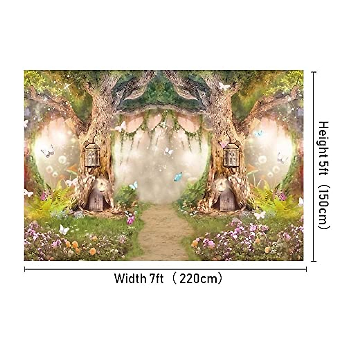 Leowefowa 7x5ft Vinyl Spring Backdrop Fairy Enchanted Flower Fairytale Forest Jungle Photo Background for Party Photoshoot Newborn Baby Kids Children Photography Studio Props Enchanted Forest Backdrop