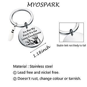 MYOSPARK Bowler Gift Funny Bowling Ball Keychain Bowling Jewelry Gift for Bowling Lovers Bowling Player Bowling Team Gifts (My Fault KC)
