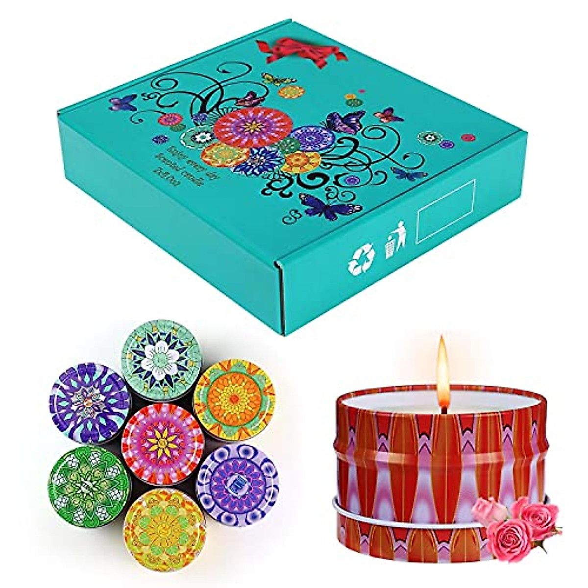 Scented Candles for Home Scented 7 Pack 4.4oz Natural Soy Candles Aromatherapy Candles Gift Set for Women Lavender Candles for Bath Spa Meditation Relaxing