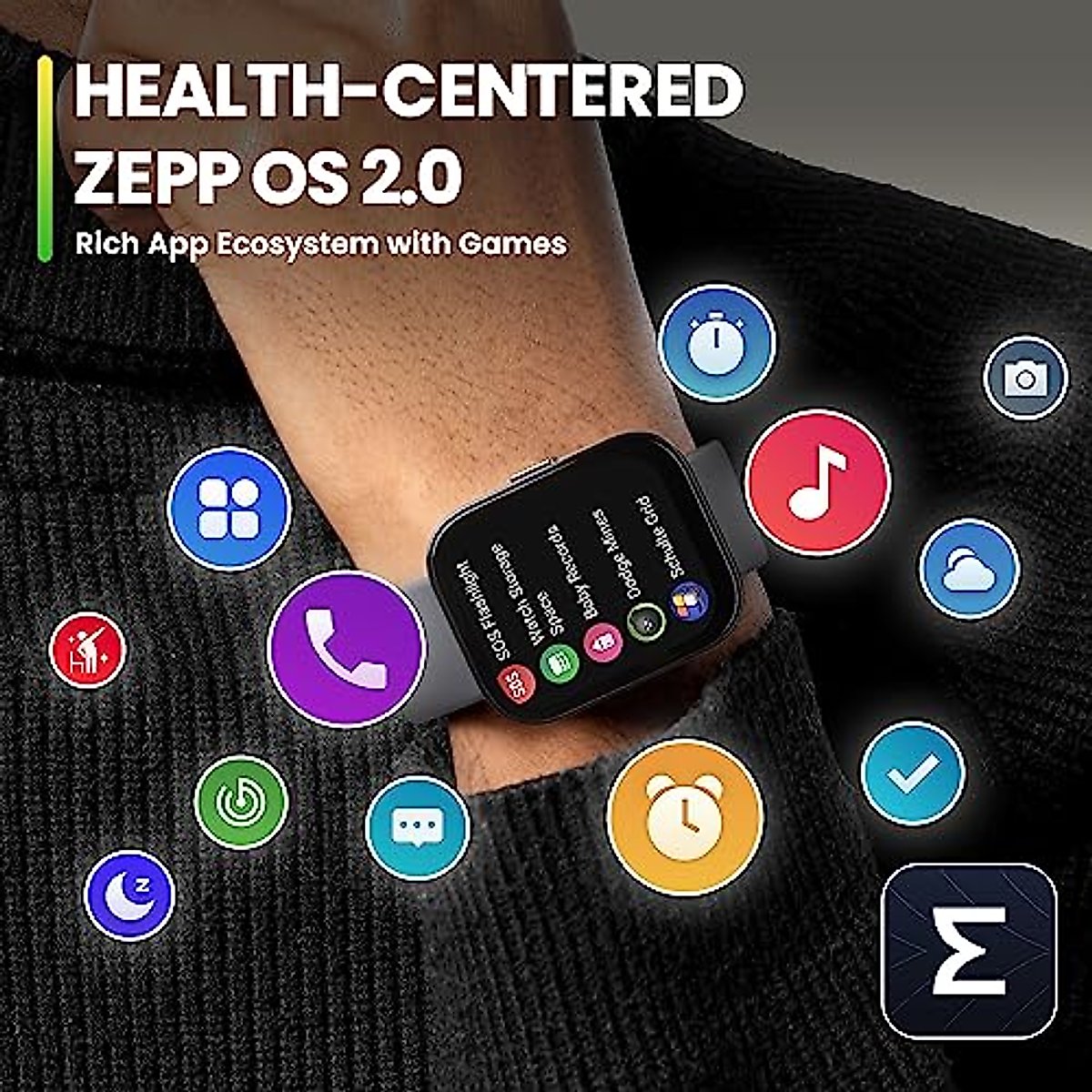 Amazfit Bip 5 Smart Watch 46mm, GPS, Bluetooth Calling, 10-Day Battery, Step Tracking, Heart-Rate Monitoring & VO2 Max, Sleep & Health Monitoring, Alexa Built-in, AI Fitness App(White)