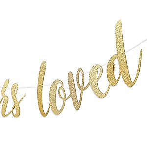 Gold Glitter 70 Years Loved Banner - 70th Birthday Banner for Women/men,happy 70th Birthday Banner,70th Mom/daddy Birthday Party Decoration Banner,70th Wedding Anniversary Banner
