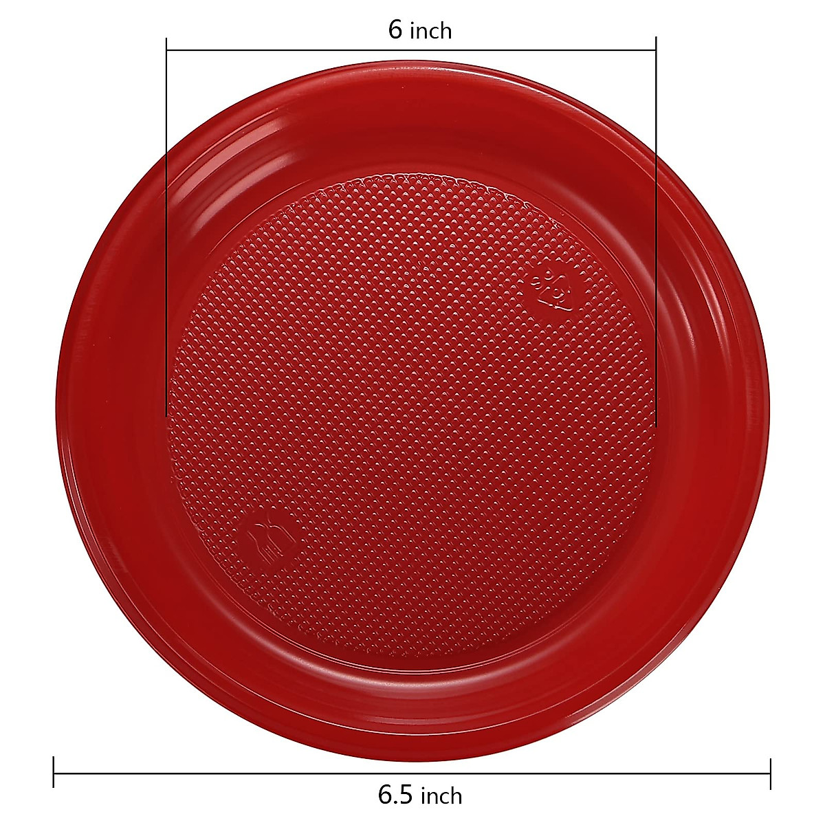 Coloch 200 Pieces 6 Inch Red Disposable Plates, Plastic Dessert Plates Bulk Round Party Plates Multi-Purpose Appetizer Plates for Cake, Dessert, Fruit, Barbecue, Party, Picnic, Wedding