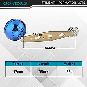 GOMEXUS Power Handle Compatible for Abu Garcia Ambassadeur C3/C4/S/SX 5000-6600 Round Reel Catfishing Handle