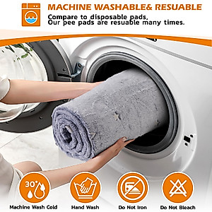LOOBANI Washable Pee Pads for Dogs, Reusable Pee Pads for Dog Mat Puppy Pads Training Pads Non Slip Whelping Pad for Dog Playpen, Crate, Car, Grey 2 Pack 36 x 41 in