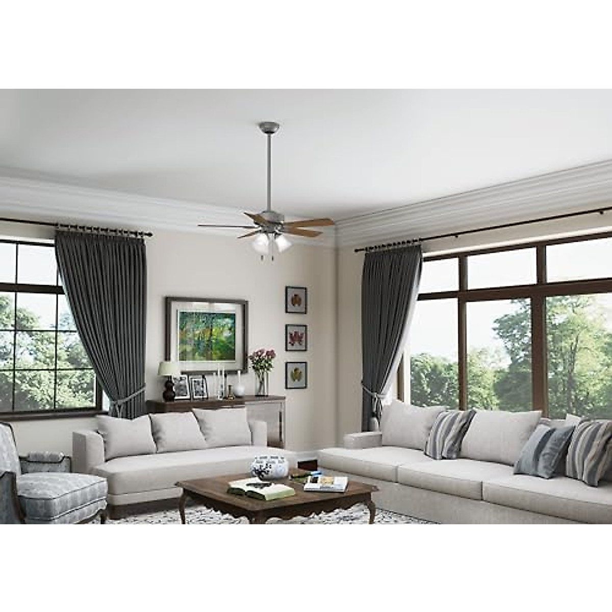 Hunter 50882 Swanson Ceiling Fan 44 inches Matte Silver