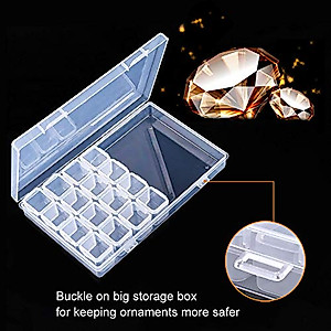Terokota 3Pack 28 Grids Diamond Art Containers, Diamond Painting Bead Storage Box, Diamond Embroidery Gem Organize Case with 112Pcs Stickers